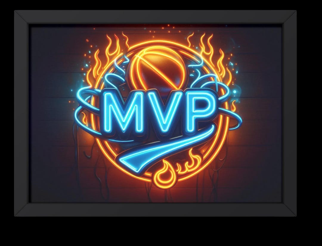 Poster Wall Art MVP Basketball Neon Home Decor Sport - Etsy