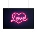 Neon Glow Love Wall Art Home Decor Digital Art Poster Design Sign Pink ...