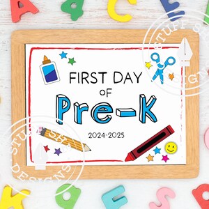 First Day of Pre-k 2024-2025 Printable Sign Instant Download - Etsy