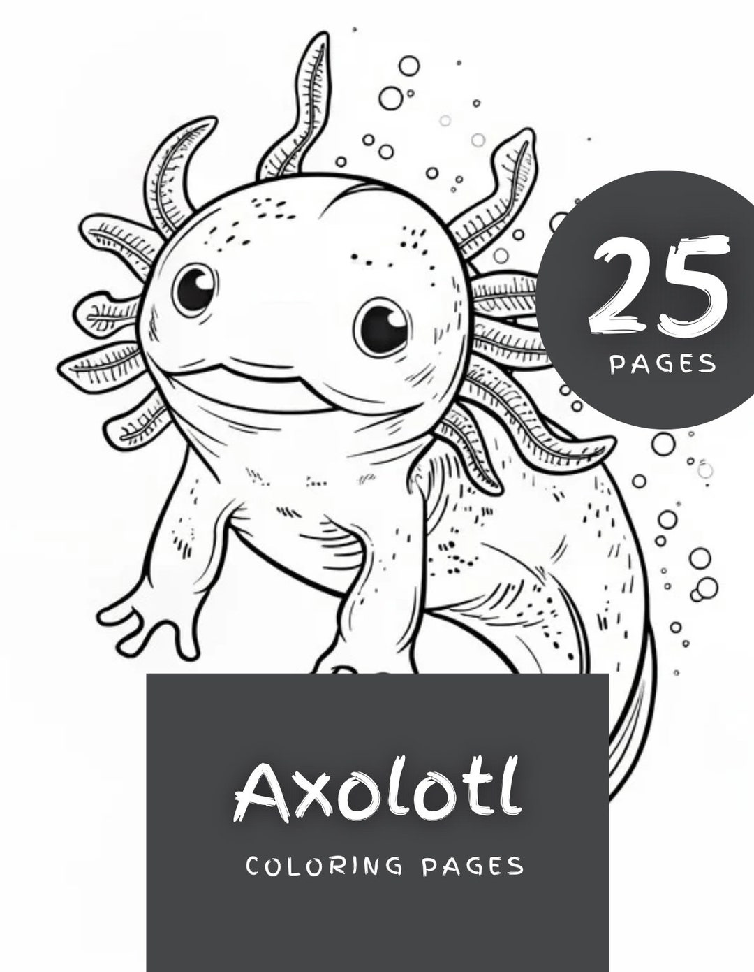 Axolotl Coloring Pages - Etsy