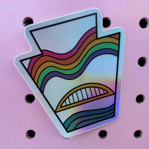 Keystone Holographic Rainbow Bridge Sticker - Etsy