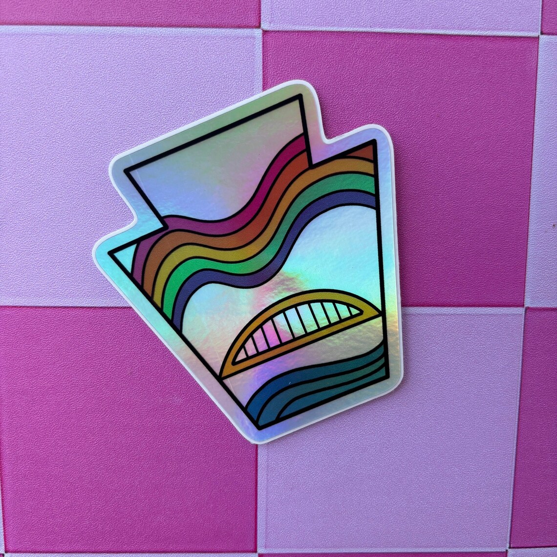 Keystone Holographic Rainbow Bridge Sticker - Etsy