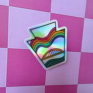 Keystone Holographic Rainbow Bridge Sticker - Etsy
