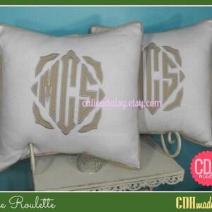 The JUMBO Roulette Applique Monogrammed King Pillow Sham - Etsy