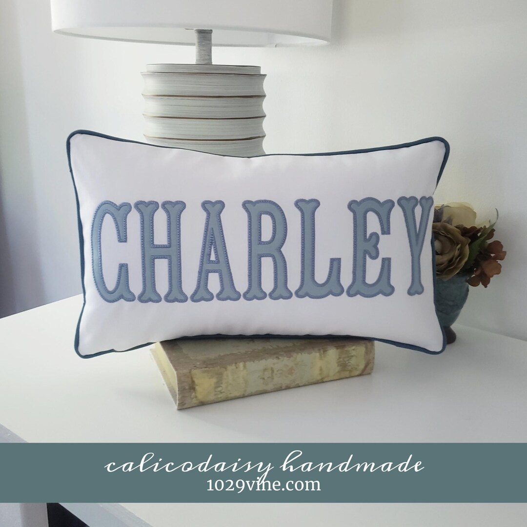 Fishtail Applique Name Pillow Cover - 12 X Various Sizes - Etsy