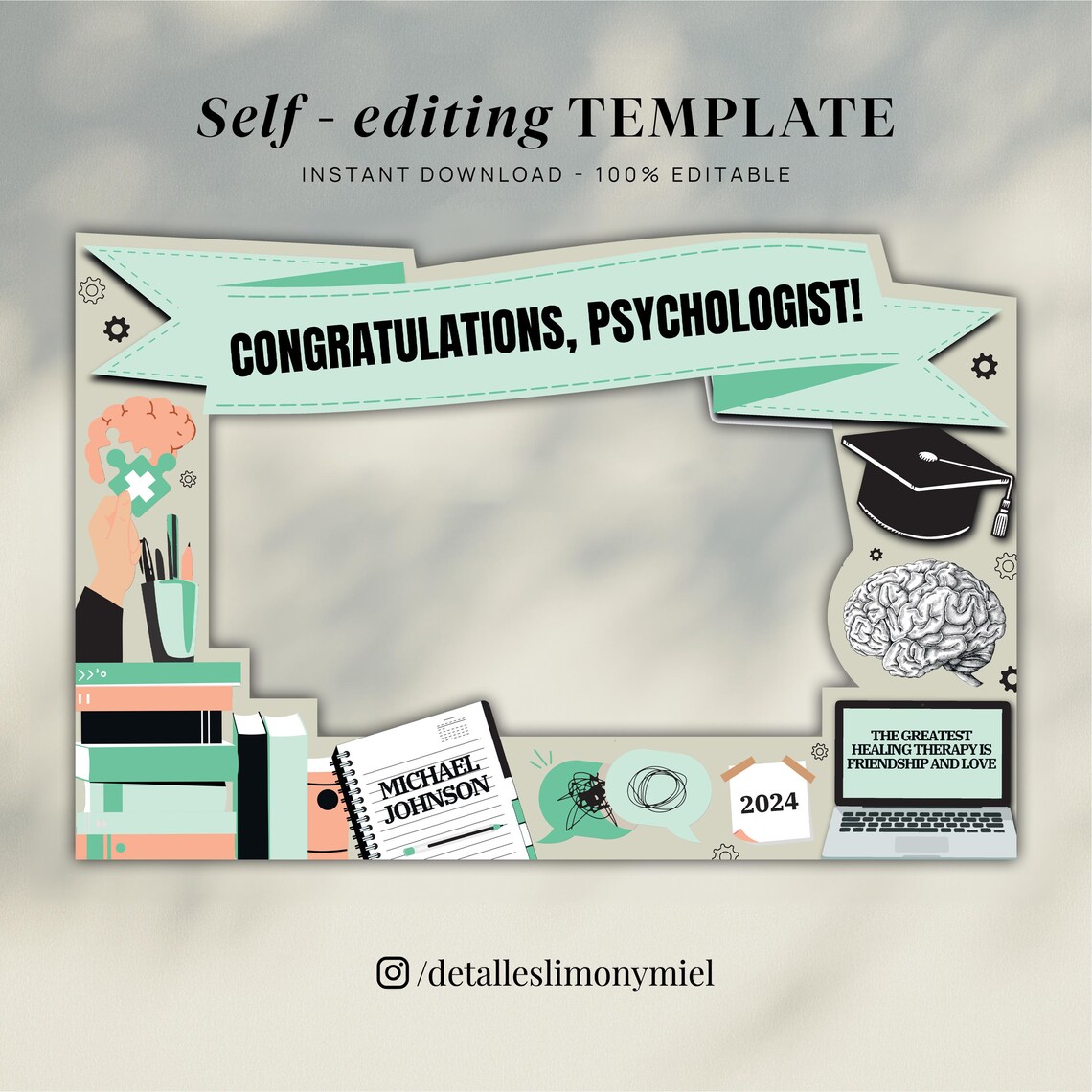 Graduation Photo Prop Frame Printable, Grad Photo Frame, Graduation ...