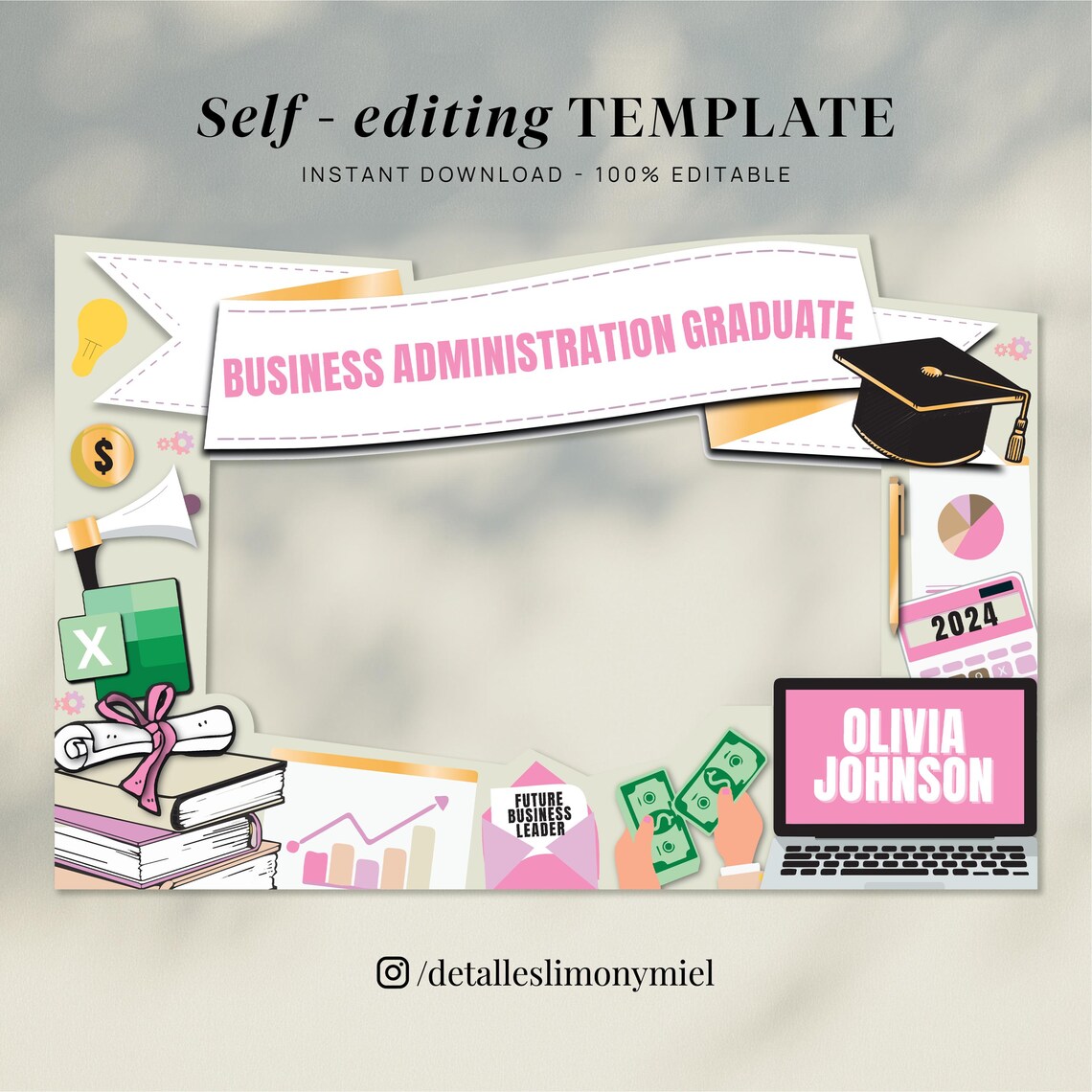 Graduation Selfie Sign Digital Downloadable for Business Administration ...