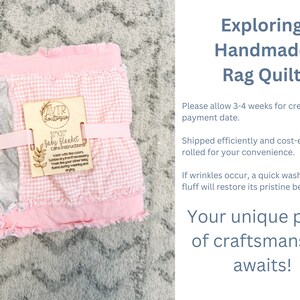 Pink Comforter Rag Quilts for Sale, Toddler Bedding Girl, Twin Bed ...