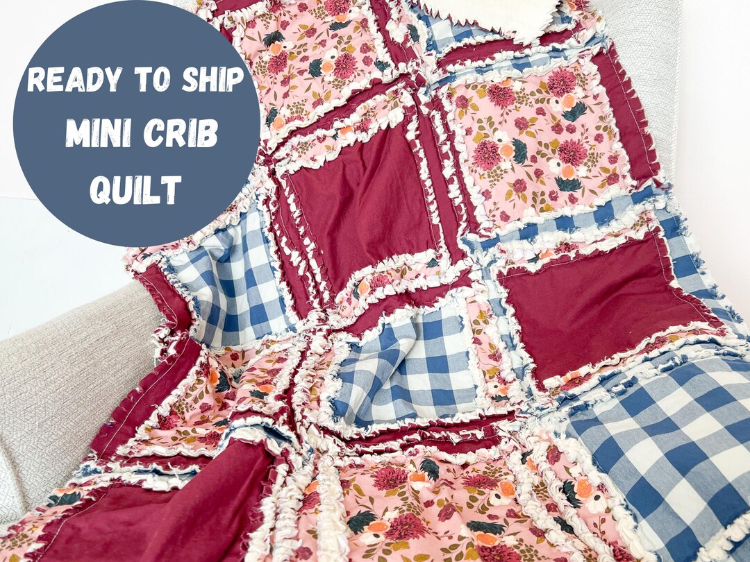 Floral Boho Baby Girl Mini Crib Quilt for Baby Girl Bedding, Girls ...