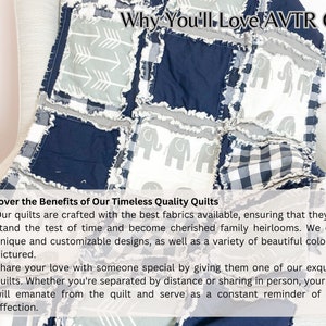 Elephant Rag Quilt Boy Crib Bedding Set, Baby Boy Quilts, Kids Bedding ...