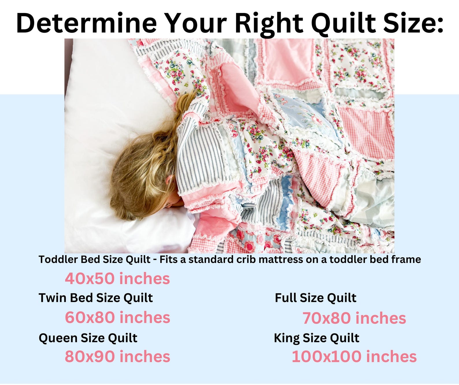 Shabby Rag Quilt Light Blue Comforter | Available in King, Queen, Full ...