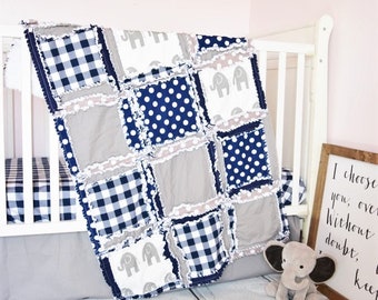 Blue Rag Quilt - Etsy