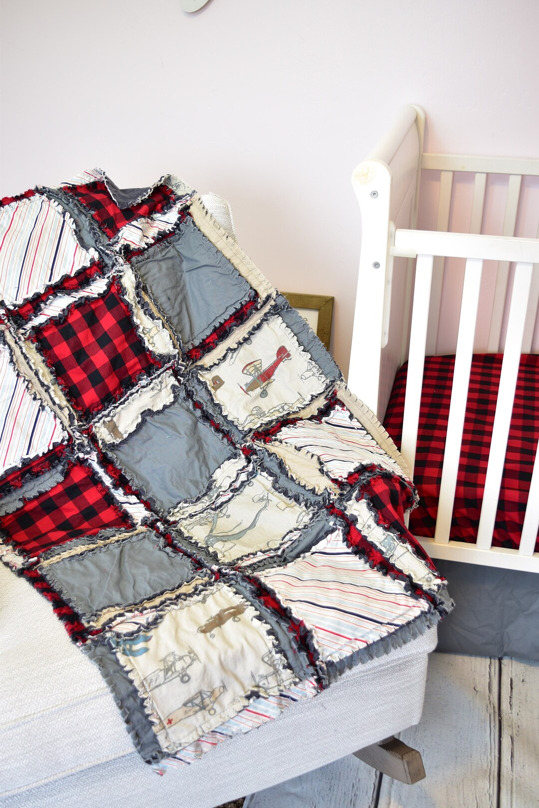 Airplane Baby Quilts, Baby Boy Quilt, Red Nursery Bedding - Etsy