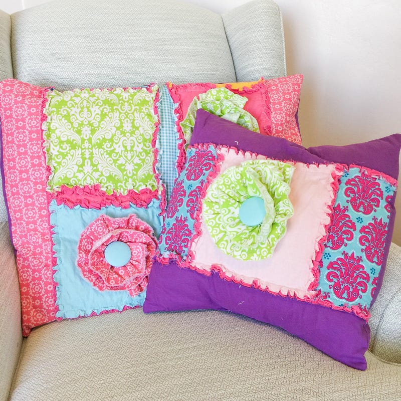 Rag Quilt Pillow - Etsy