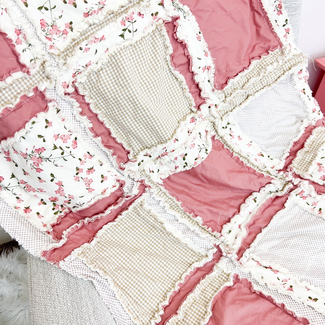 Boho Floral Comforter Baby Girl Rag Quilt, Girls Quick Ship Quilts ...