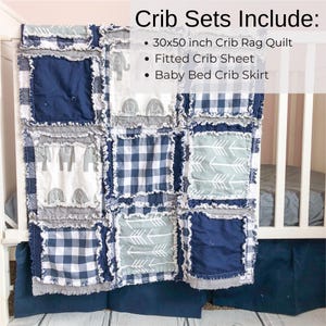 Elephant Rag Quilt Boy Crib Bedding Set, Baby Boy Quilts, Kids Bedding ...