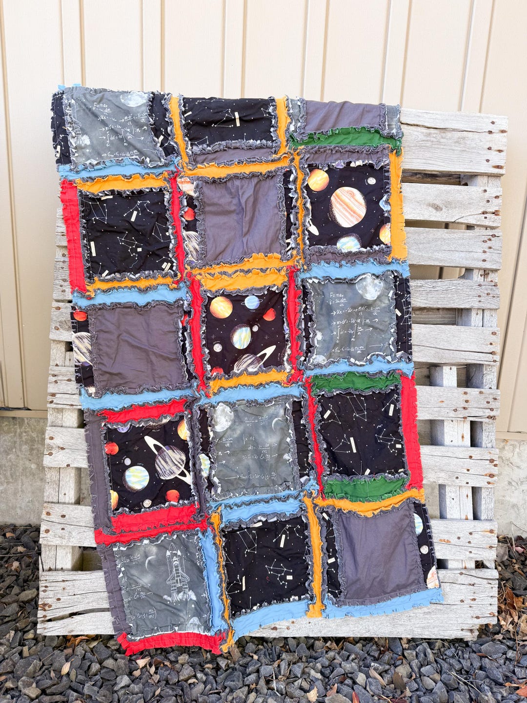 Solar System Baby Rag Quilt | Space Themed Blanket | Planets & Rockets ...