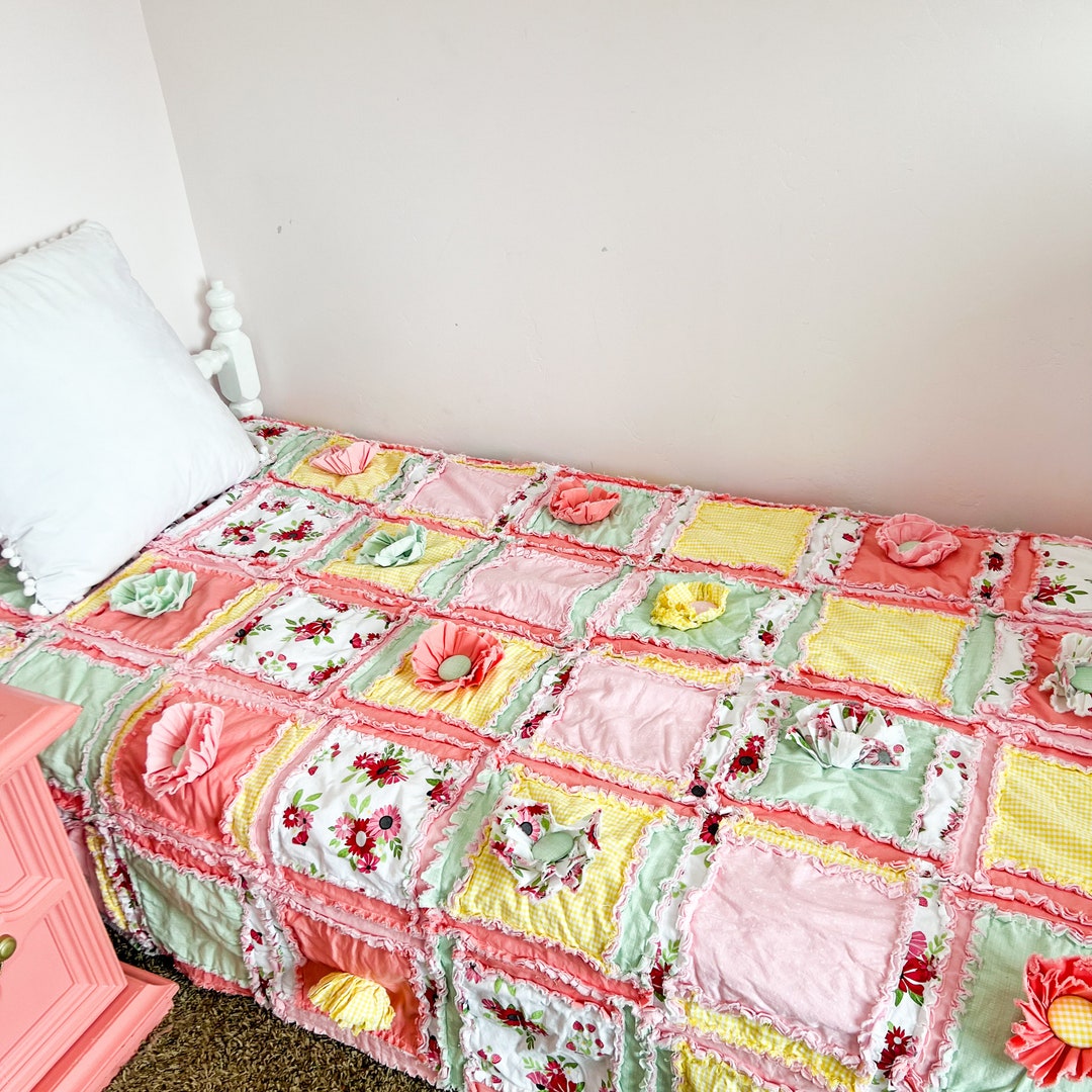 Pink Comforter Baby Girl Rag Quilts for Sale, Toddler Bedding Girl ...