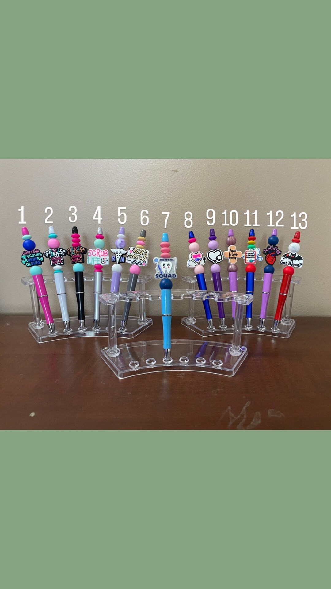 Beaded Pens, Custom Pen, Healthcare Workers, Nurse, Cardiology, Scrub ...