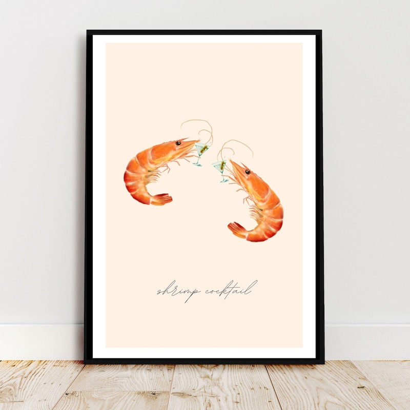 Shrimp Print - Etsy UK