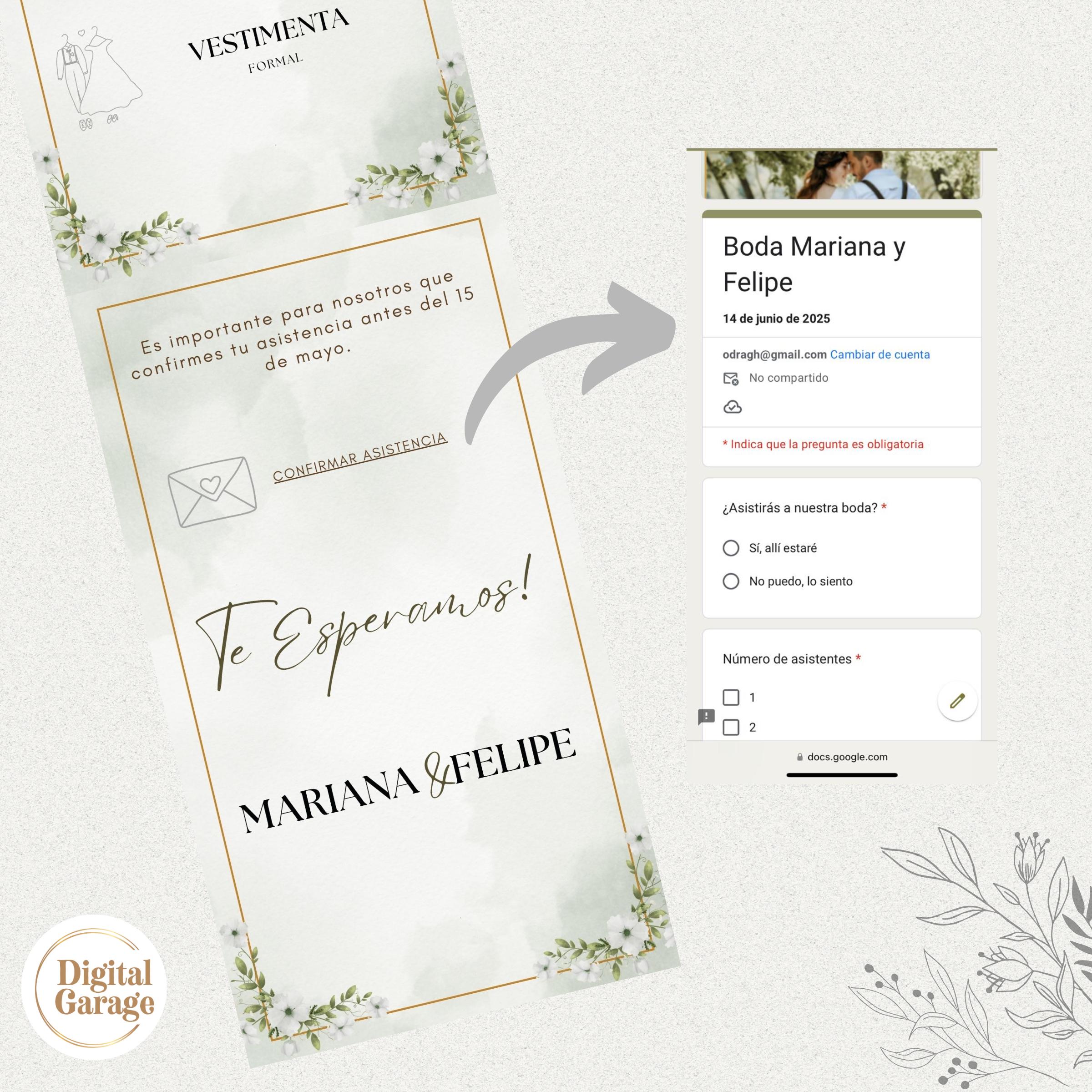 Invitación De Boda Interactiva, Links De Ubicación Y Confirmación De ...
