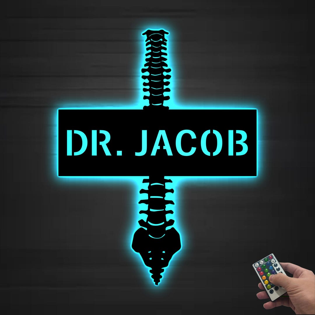 Personalized Chiropractor Metal Wall Art LED Light, Chiropractor Metal ...
