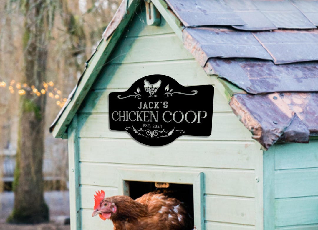 Custom Chicken Coop Metal Sign, Farm House Decor, Personalized Chicken ...
