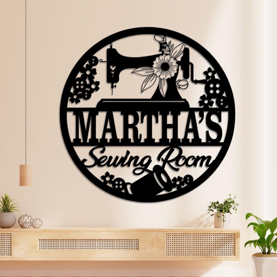 Custom Sewing Machine Metal Sign,sewing Room Wall Decor, Personalized ...
