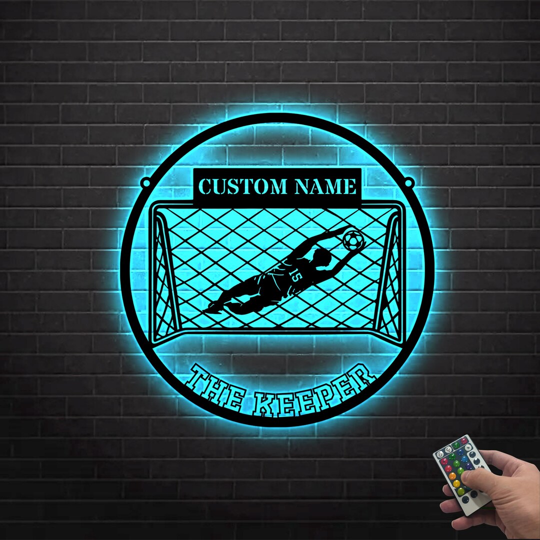 Custom Soccer Goalkeeper Metal Wall Art, Personalized Goalie Name Sign ...