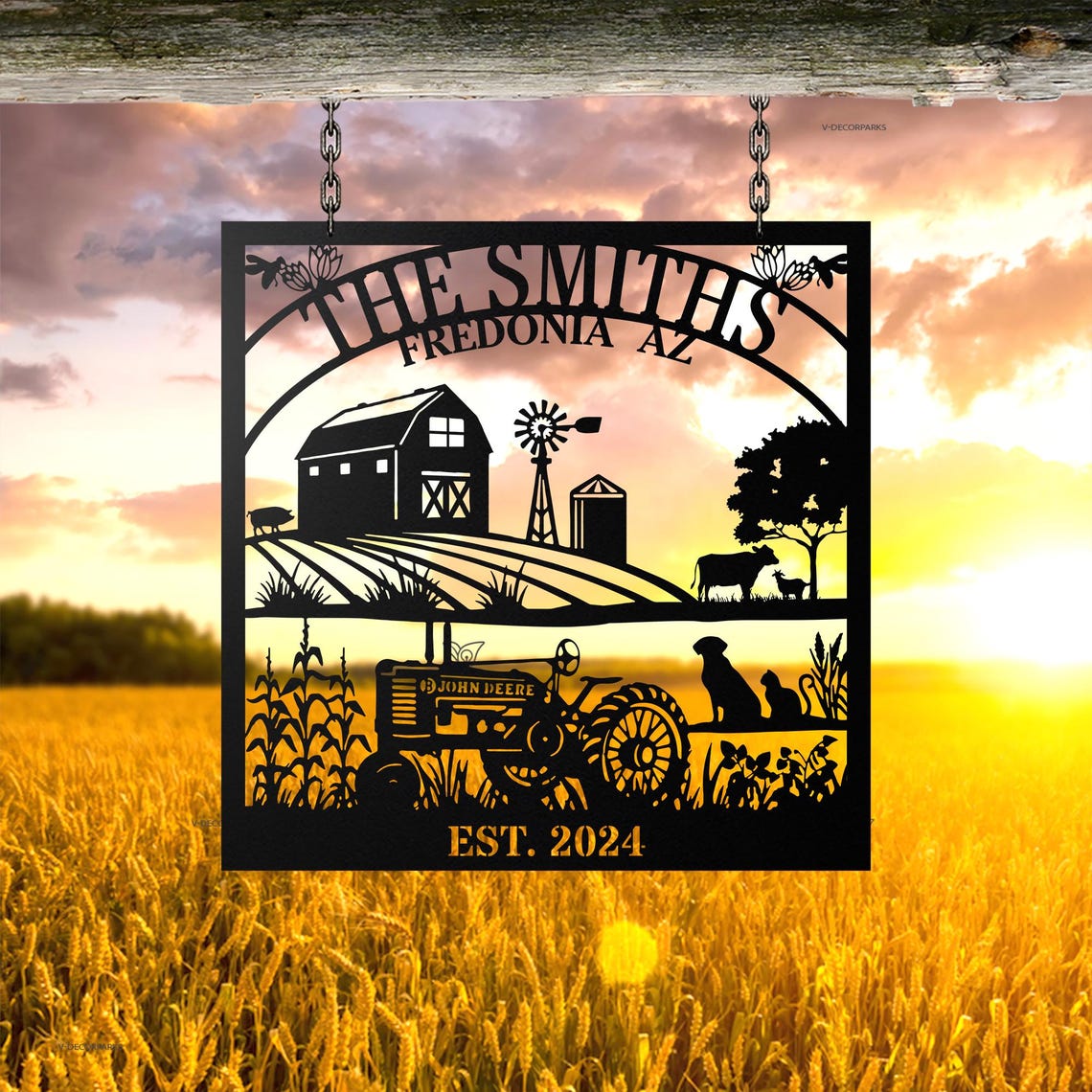 Custom Farmhouse Decor, Barn Sign, Farm Gate Sign,, Personalized Farm ...