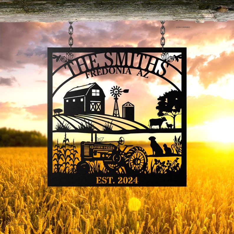 Custom Farmhouse Decor, Barn Sign, Farm Gate Sign,, Personalized Farm ...