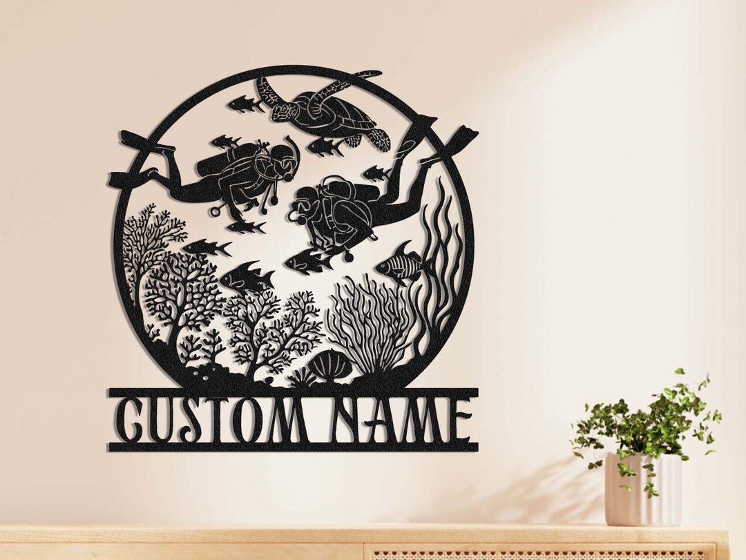 Custom Scuba Diver Sign Metal Wall Art, Scuba Diving Metal Sign ...