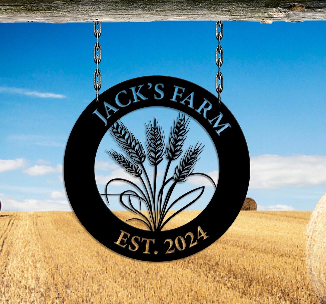 Custom Wheat Field Sign, Custom Farm Sign, Farmhouse Metal Sign ...