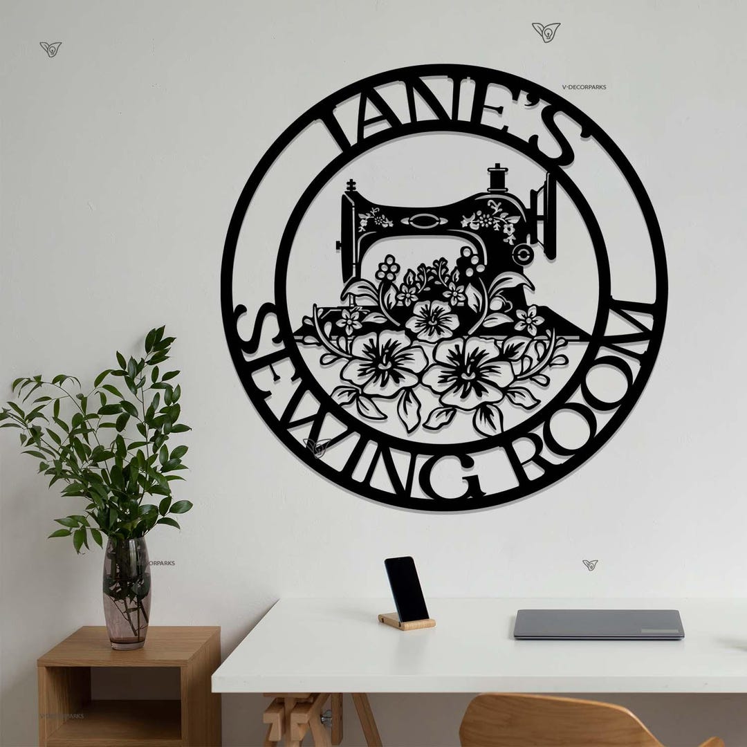 Personalized Sewing Machine Metal Sign, Sewing Room Sign, Custom Sewing ...