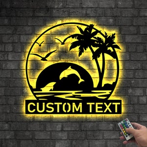 Custom Palm Tree Sign,metal Beach House Sign,personalized Beach Sign ...