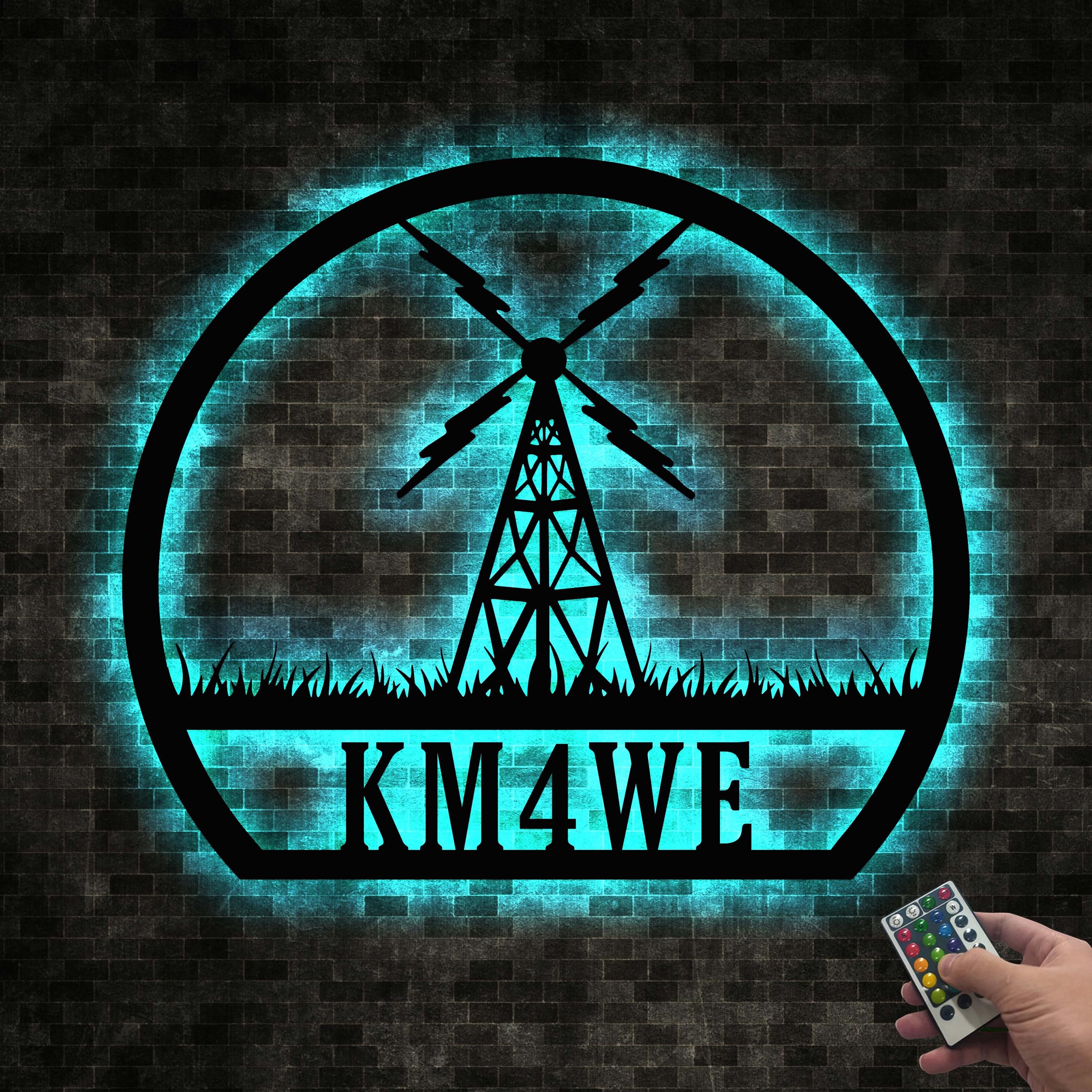 Custom Ham Radio Metal Wall Art LED Light Personalized Amateur Radio ...