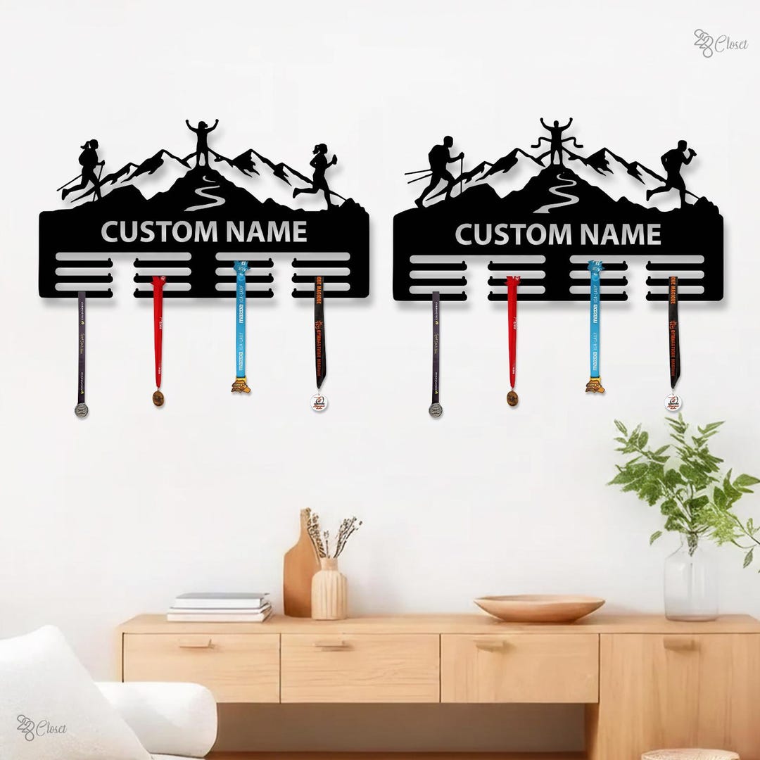 Custom Medal Holder for Runners Personalized Trail Running Medal ...