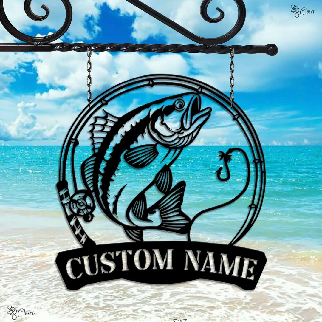 Custom Fishing Sign, Lake House or Cabin Sign, Gift for Dad ...