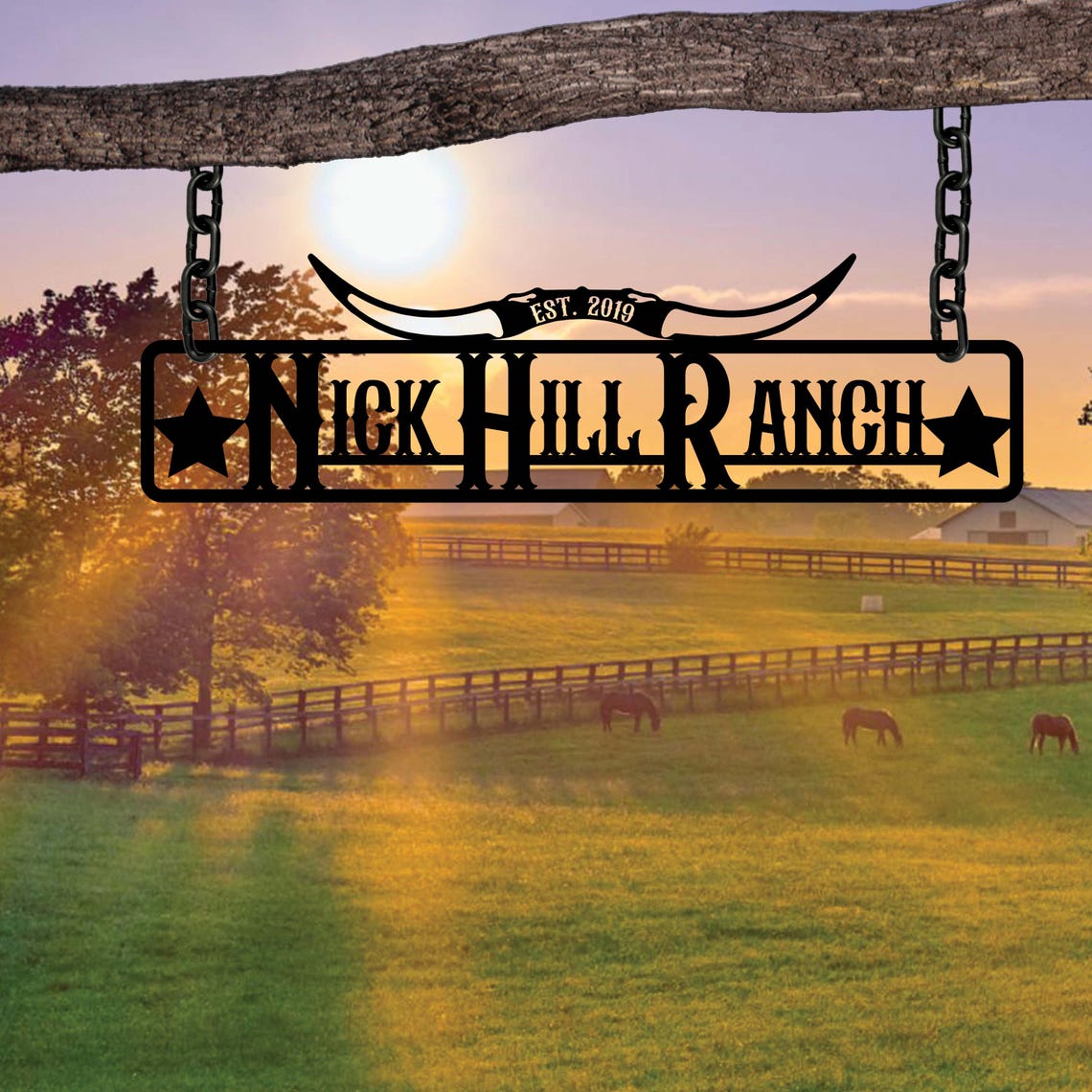 Personalized Metal Farm Entrance Sign, Custom Farm Signs, Ranch Gate ...