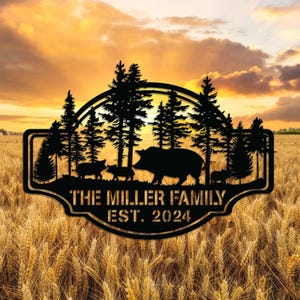 Personalized Pig Farm Sign Farmhouse Sign Custom Farm Decor Custom Wild ...