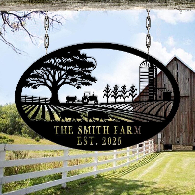 Personalized Metal Barn Sign, Custom Farm Sign, Farm Name Sign, Custom ...