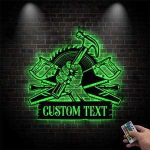 Custom Carpenter Tools Metal Wall Art, Personalized Carpenter Name Sign ...