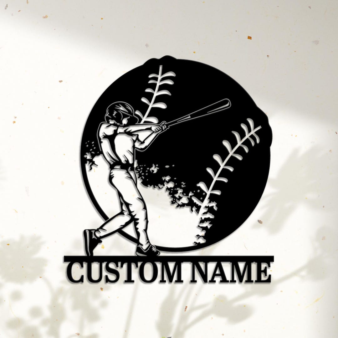 Custom Softball Metal Sign, Softball Player Name Sign, Sports Home ...
