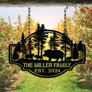 Personalized Pig Farm Sign Farmhouse Sign Custom Farm Decor Custom Wild ...