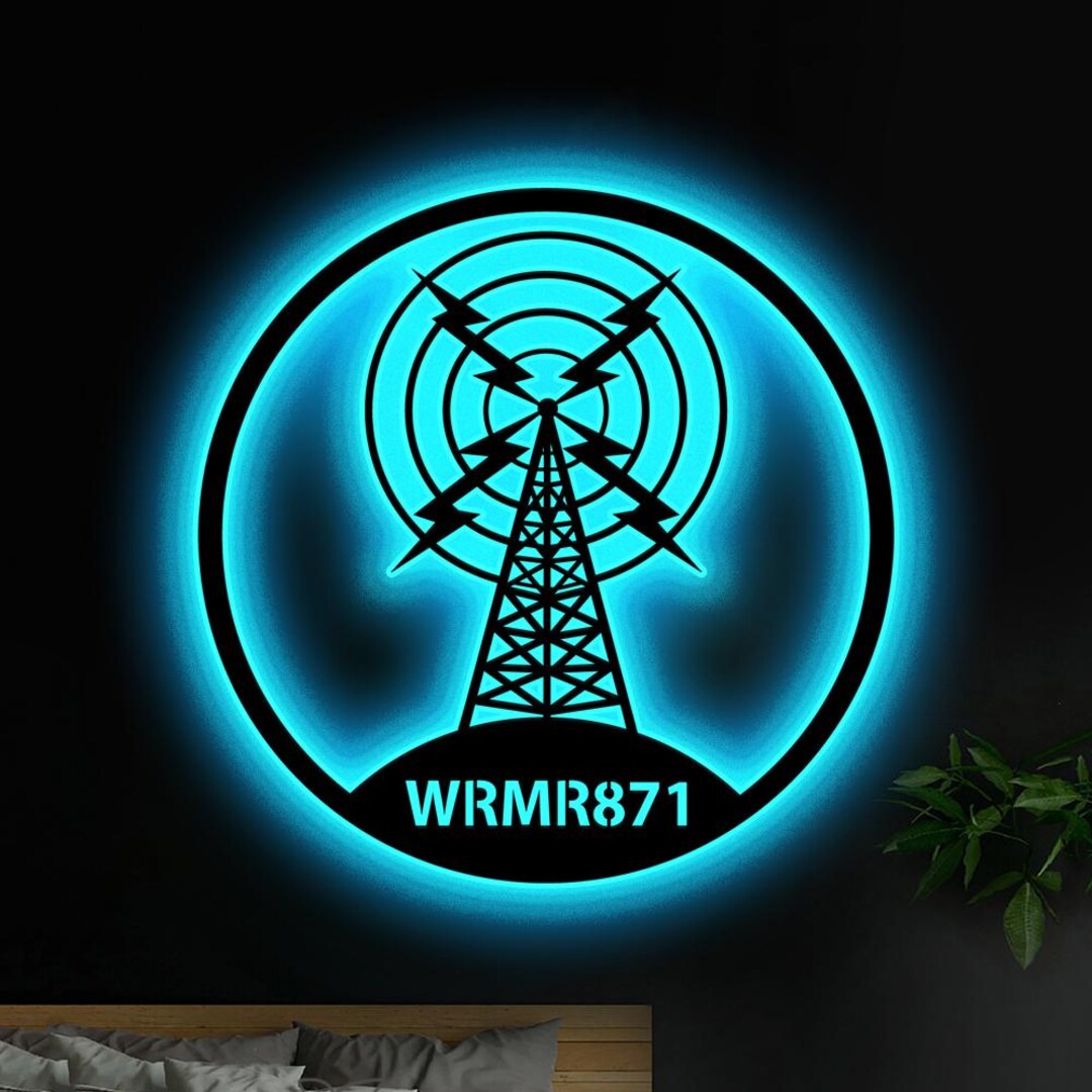 Custom Ham Radio Metal Wall Art LED Light Personalized Amateur Radio ...