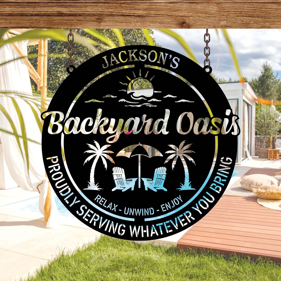 Personalized Backyard Pool Metal Sign,outdoor Decor,pool Signs for ...