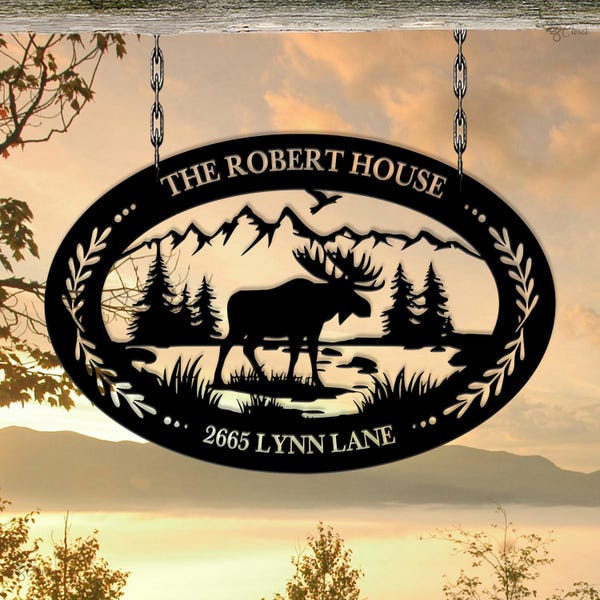 Moose Welcome Sign - Etsy