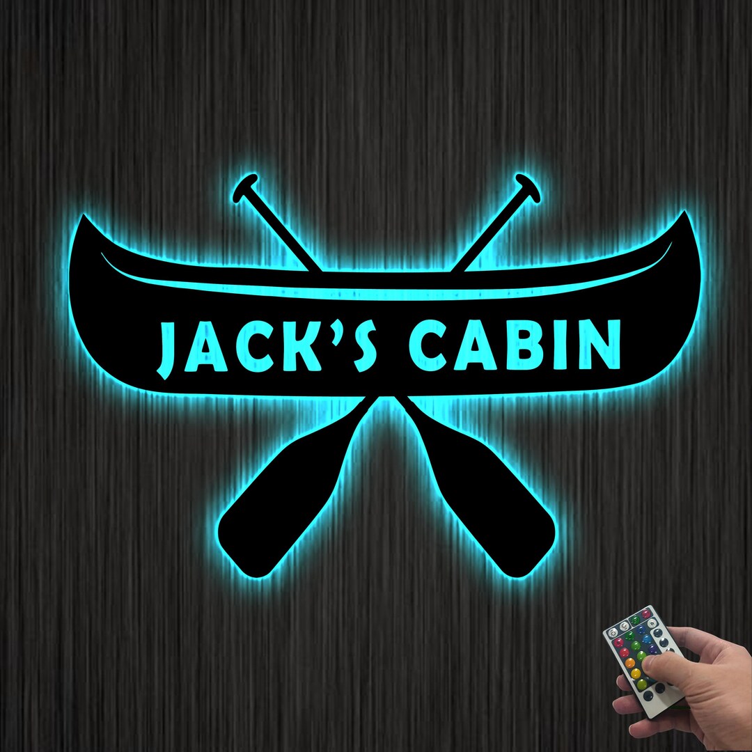 Custom Canoe Paddles Metal Wall Art LED Light, Personalized Canoe ...