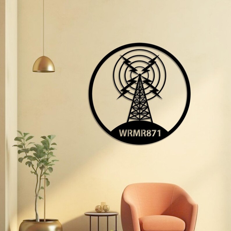 Custom Ham Radio Metal Wall Art LED Light Personalized Amateur Radio ...