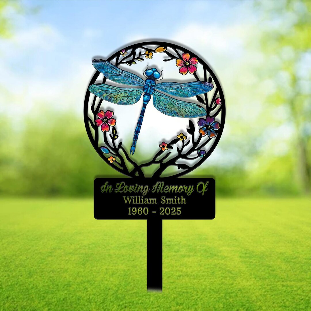 Personalized Dragonfly Garden Sign, Custom Metal Dragonfly Sign ...